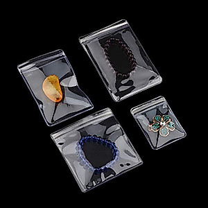 PABCK 100 Pack (1.49x1.89 inch Usable Size) PVC Clear Reclosable Zipper Lock Wrapping Jewelry Anti-Oxidation Poly Bag Resealable Jewellery Rings Earrings Accessories Pouch