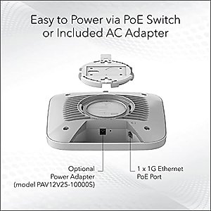 NETGEAR Wireless Desktop Access Point (WAX214PA) - WiFi 6 Dual-Band AX1800 Speed | 1 x 1G Ethernet PoE Port | 802.11ax | WPA3 Security | Up to 4 Separate SSID Networks | with Power Adapter