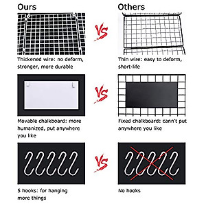 X-cosrack Metal Wire Basket Wall Mount, 3 Tier Wall Storage Basket Organizer with Hanging Hooks Chalkboards, Rustic Kitchen Fruit Produce Bin Rack Bathroom Tower Baskets (White)