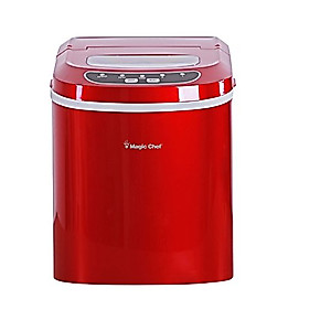 Magic Chef 27-Lb. Portable Red Countertop Ice Maker, 27 lb
