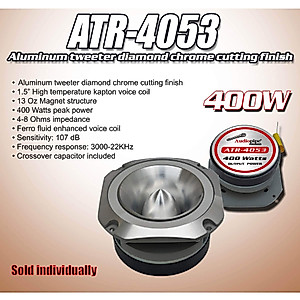 Audiopipe 2 ATR-4053 400W 4-8 Ohm Chrome Aluminum Stereo Car Audio Tweeters