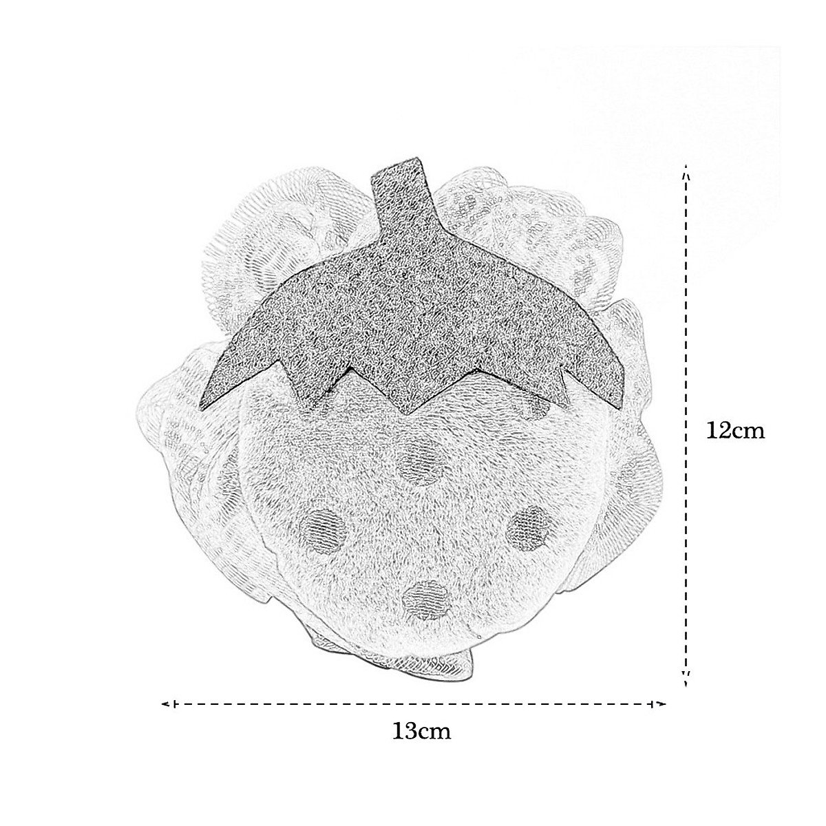 3 Pack Shower Sponge Poufs/Mesh Bath Loofahs Ball, Body Cleaning Washing Scrubber / 2 in 1 Cute Fruits Shaped Bathroom Bubbler Accessory for Dry Skin Exfoliating, Cellulite, Massage