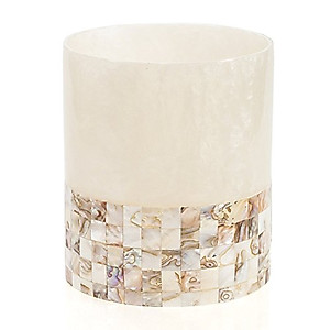 Creative Scents Bathroom Trash Can - Decorative Bathroom Wastebasket Finished in Beautiful Mother of Pearl - Modern Waste Basket for Bathroom, Powder Room Or Living Room (Milano Collection)