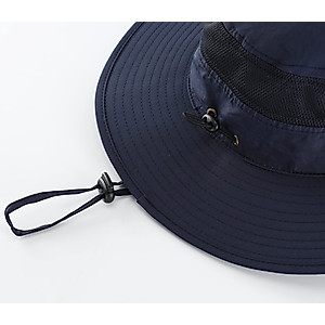 Home Prefer Mens Sun Hat Wide Brim Bucket Hat UPF 50+ Sun Protection Hat for Outdoor Fishing Hunting Camping Beach Safari Hat Navy Blue