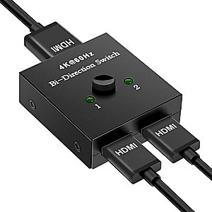 avedio links HDMI Switch 4K@60Hz HDMI Splitter, Bi-Directional HDMI 2.0 HDCP 2.2 Switcher 2 in 1 out, HDMI Splitter 1 in 2 out Support 3D HDR for Xbox PS5/4 Roku Fire Stick HDTV Monitor
