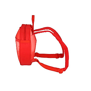 LeSportsac Red Patent Heart Backpack, Style 3863/Color E621, Vibrant Red Patent/Iridescent Heart Shaped Backpack/Top Handle, Adorable Unique Backpack, Modern Red Zipper, Specialty Coated Patent