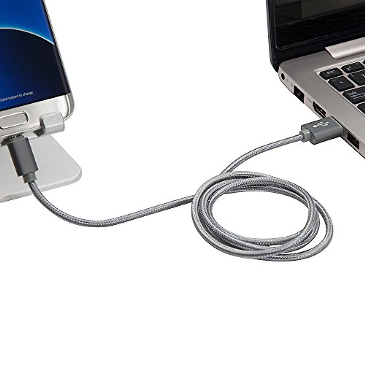 BoxWave Cable Compatible with Garmin RV 1090 (Cable by BoxWave) - Micro USB DuraCable, Braided Micro USB Charging Cable for Garmin RV 1090 - Space Grey