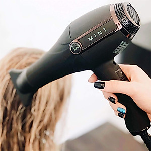 Professional Series Stealth Ionic+ Technology Hair Blow Dryer with Diffuser by MINT | Extremely Quiet with 1875 Watts of Salon-Grade Drying Power.