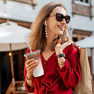 VITEVER [100 Sets - 16oz] Plastic Cups with Lids and Straws, Disposable Cups for Iced Coffee, Smoothie, Milkshake, Cold Drinks - Clear