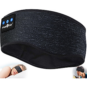 MUSICOZY Sleep Headphones Bluetooth Sports Headband Ear Warmers EarMuffs for Winter Side Sleepers Running Travel Yoga Meditation, Headband & EarMuff, Pack of 3