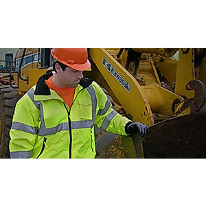 Fit In Basic Safety High Visibility Long Sleeve Construction Work Shirts for Men XX-Large, Safety Green (3pk)