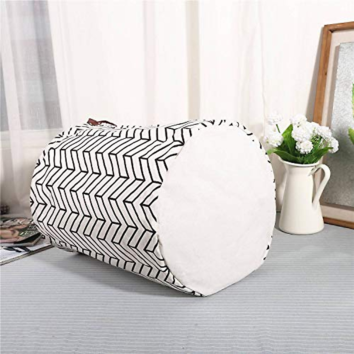 Large Storage Bin 19.7 x 15.7 Inch, ZUEXT Ramie Cotton Canvas Fabric Foldable Storage Basket with Handles, Toy Box/Toy Storage/Toy Organizer, Decorative Laundry Basket/Nursery Hamper (Wheat Ears)