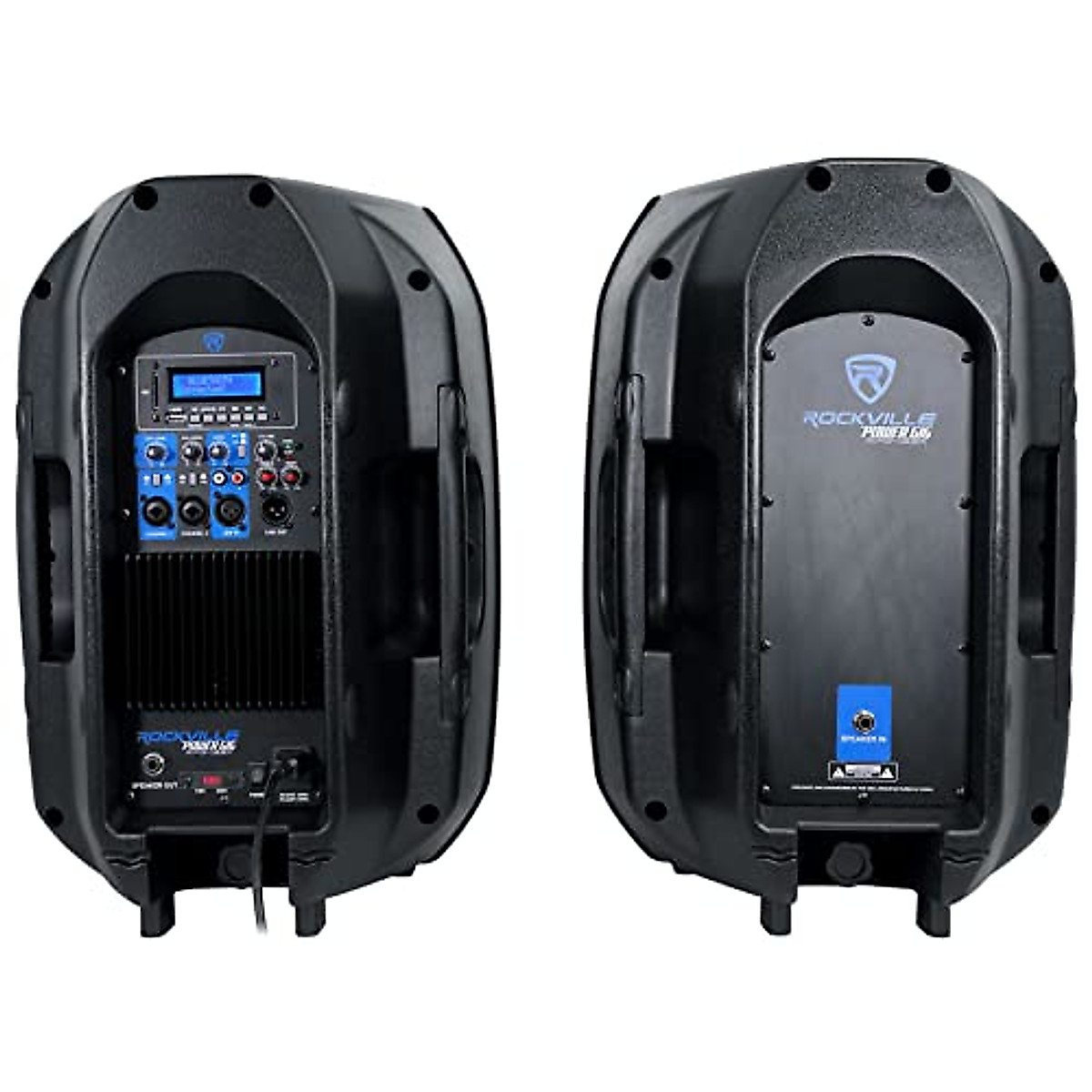 Rockville RPG122K Dual 12" Powered Speakers, Bluetooth+Mic+Speaker Stands+Cables