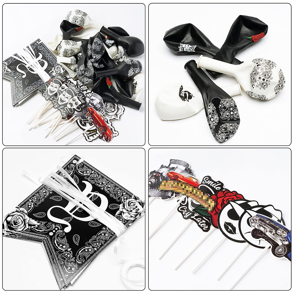 Wood Homing Cholo Birthday Party Decorations, Early 2000s Party Kit for Teens, Old School Black Cholo Theme Balloon, Happy Birthday Banner and Cake Topper for Party Decor, Cholo Theme Party Supplies