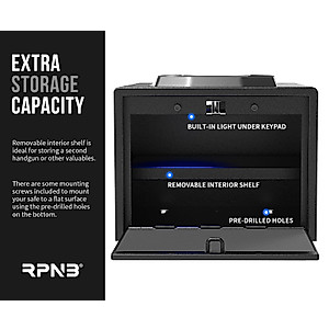 RPNB Gun Security Safe, Quick-Access Firearm Safety Device with Biometric Fingerprint & Digital Key Pad