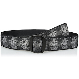 Bison Designs Women's Manzo Belt with Anodized Aluminum Buckle, Flower, Large/42-Inch