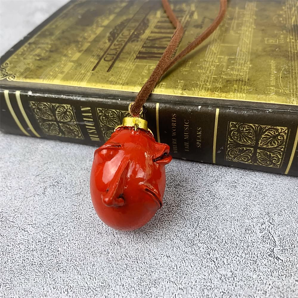 LUFOYOU Crimson Behelit Necklace Pendant,1997 Guts The Egg Of King Keychain Cosplayer Prop Gift for Men Women