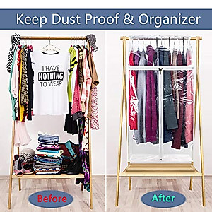 Zilink Clear Garment Bags for Storage 40 inch (2 Pack) Hanging Garment Rack Cover Suit Bags Organizer Hanging Clothes Cover for Suit Coats Jackets Dress Storage