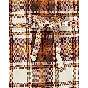 The Children's Place Girls' One Size Long Sleeve Plaid Fall Fashion Dress, Hay Stack, Medium