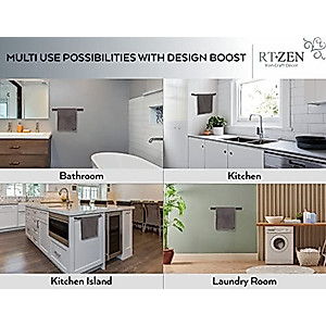 RTZEN Farmhouse Towel Rack for Bathroom - Handcrafted Wrought Iron Kitchen Towel Bar Straight Wall Mount Rod - Matte Black Towel Hanger for Home or Office - 17" Rack Fits 14" Towels (Medium)