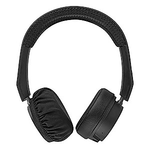 Geekria 2 Pairs Flex Fabric Headphones Ear Covers, Washable & Stretchable Sanitary Earcup Protectors for On-Ear Headset Ear Pads, Sweat Cover for Warm & Comfort (S/Black)