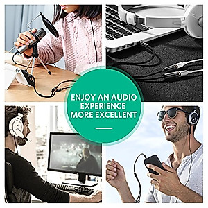 UGREEN Headphone Splitter 3.5mm 4 Pole TRRS Audio Splitter Mic Y Headset Splitter Stereo Separate Jack Compatible with PS4 Xbox Laptop Phone PC Gaming Headset Black