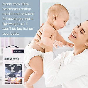 Bebe au Lait Nursing Cover, Apron, Shawl, Privacy Covers for Breast Feeding & Pumping, Breastfeeding Cover for Mom, Soft, & Breathable Muslin Cotton, Full Coverage, One Size Fits All - Boho