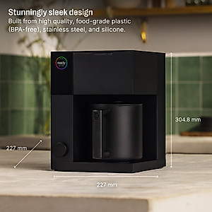 Fellow Aiden Precision Coffee Maker - 10-Cup Thermal Carafe, Built-In Brewing Guidance, Scheduling, Removable Water Tank, Matte Black