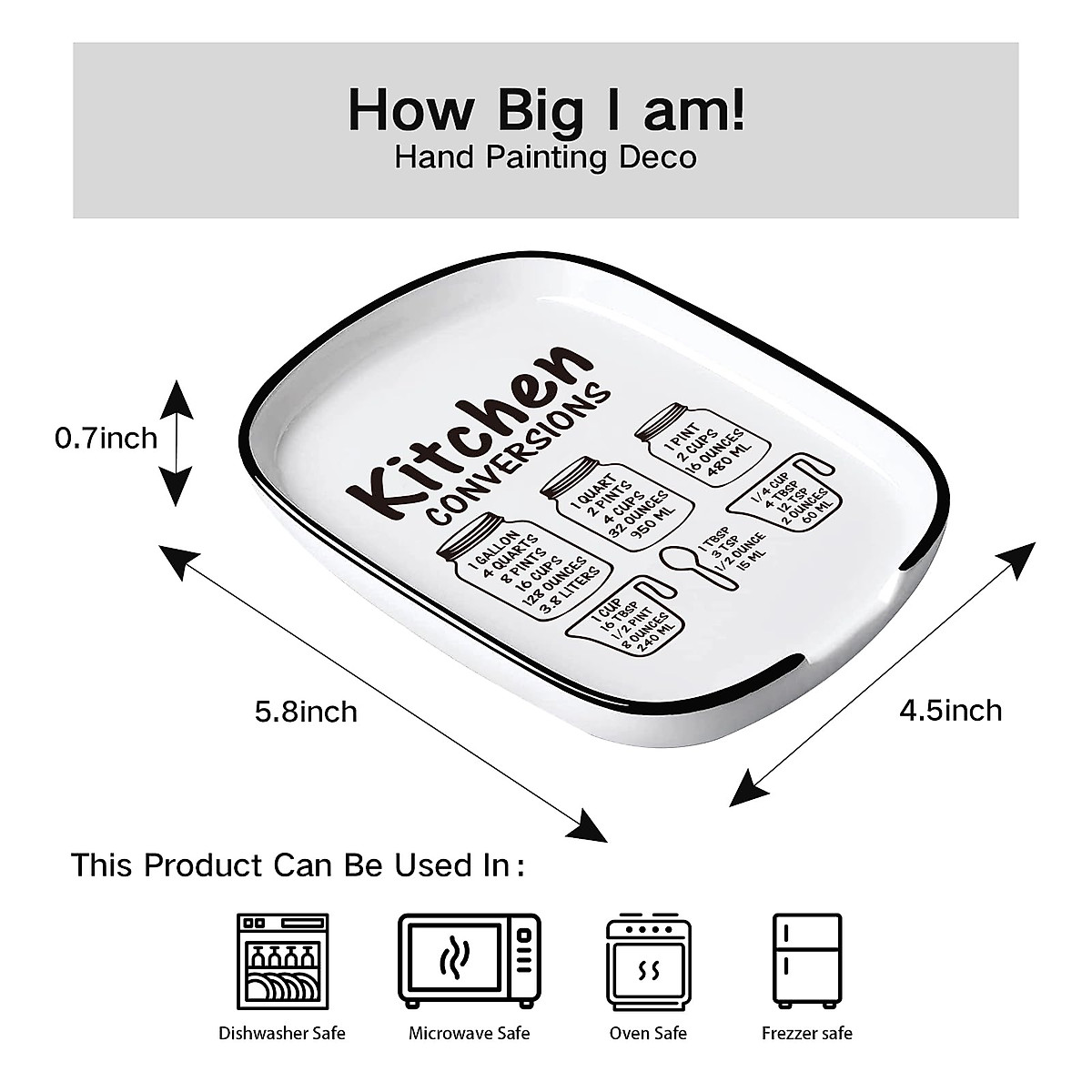 Funny Kitchen Measurement Conversion Chart Spoon Rest for Kitchen Stove, Heat Resistant Large Spoon Holder for Kitchen Counter Chef, Dad, Mom Kitchen New House Housewarming Gifts