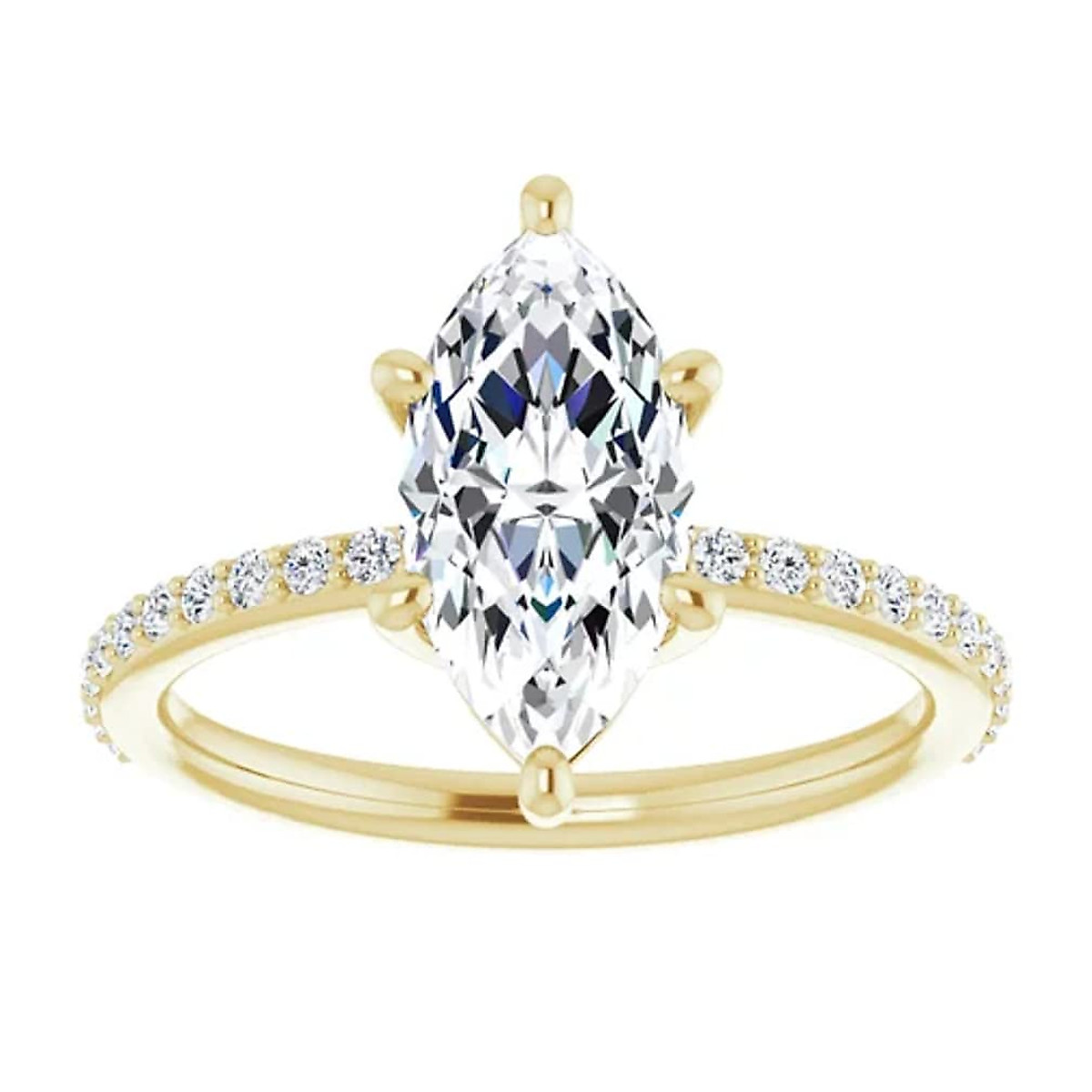 925 Silver, 10K/14K/18K Solid Gold Moissanite Engagement Ring,3.0 CT Marquise Cut Handmade Solitaire Ring, Diamond Wedding Ring for Women/Her Anniversary Ring, Birthday Ring,VVS1 Colorless Gift