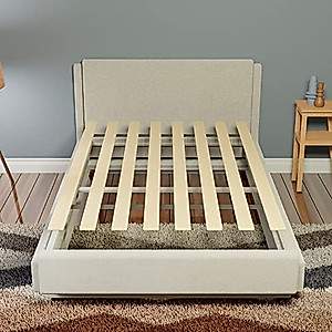 Mayton, 0.75-Inch Standard Vertical Mattress Support Wooden Bunkie Board/Slats, Queen, Beige