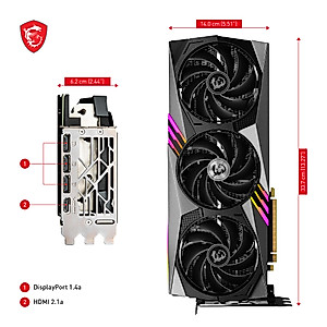 MSI GeForce RTX 4070 Ti GAMING X TRIO 12G Gaming Graphics Card - 12GB GDDR6X, 2760 MHz, PCI Express Gen 4, 192-bit, 3X DP v 1.4a, HDMI 2.1a (Supports 4K & 8K HDR)