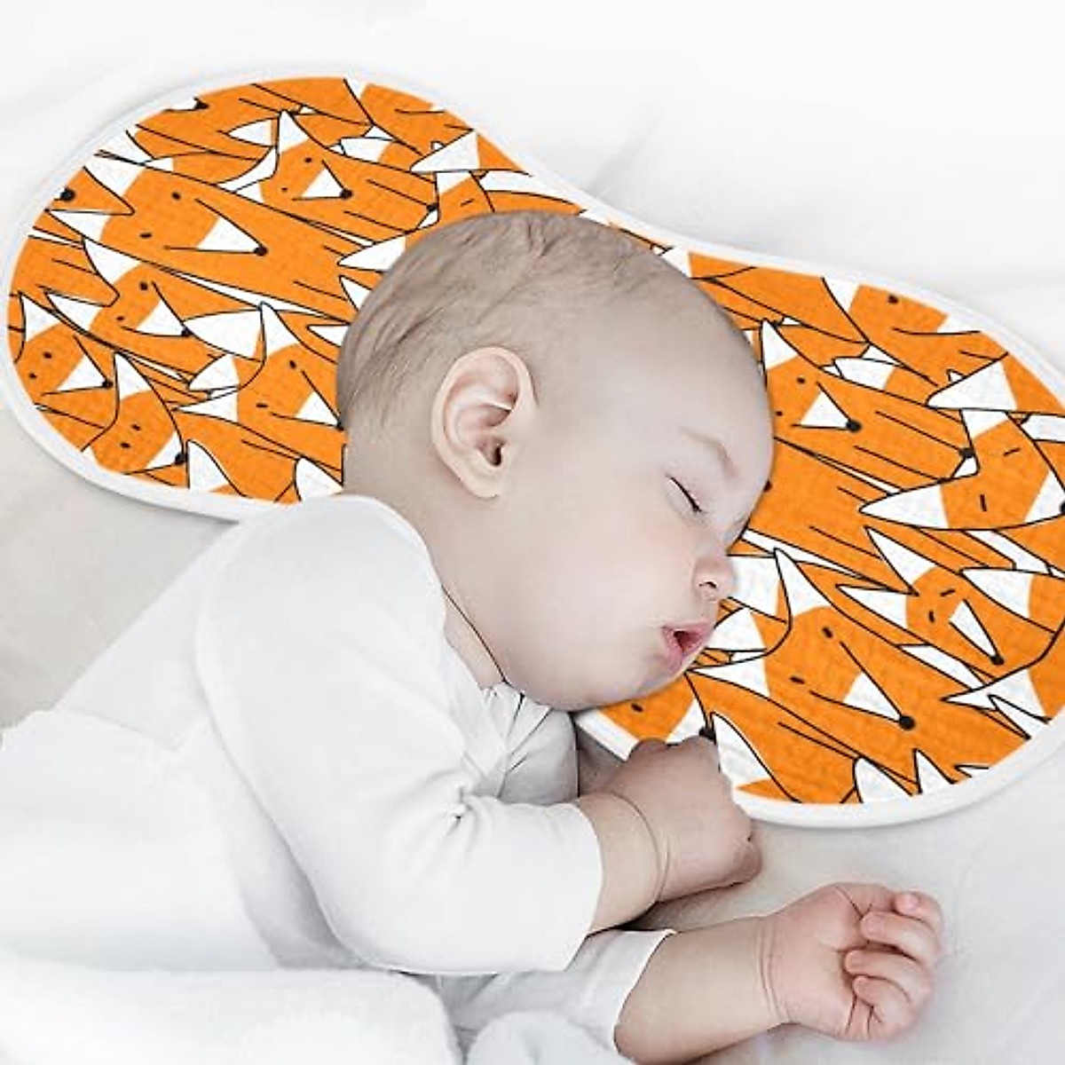 vvfelixl Muslin Burp Cloths Foxes Big Family Baby Washcloths for Baby Girl Boys 2 Pack Orange