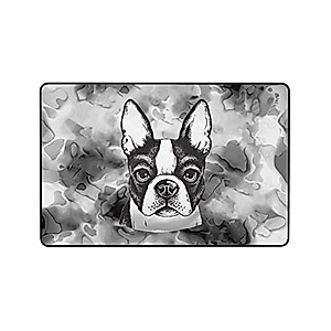 Boston Terrier Area Rug Living Room Kitchen Bedroom Sofa Bedside Carpet Floor Mats 72"X48"