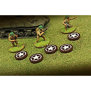 LITKO World War Two Miniature Wargames National Faction Token Game Pieces Compatible with Bolt Action (10) (United States Army)