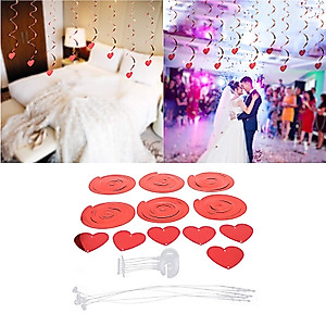 Denkerm Heart Confetti, Heart Shape Hanging Heart Swirls, Reusable Romantic for Decorations Party Supplies Home Party Wedding