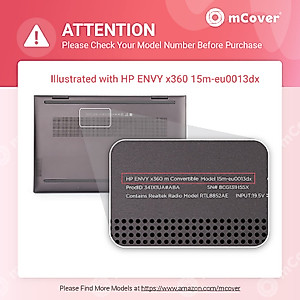 mCover Case Compatible for 2021~2022 15.6" HP Envy x360 15-ESxxxx (Intel CPU) / 15-EUxxx (AMD CPU) Series Laptop ONLY (NOT Fitting Any Other HP Models) - Clear