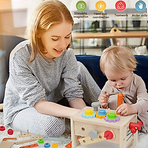 YLCCYABC Wooden Tool Set for Kids 3 4 5 Year Old, 30Pcs Educational STEM Toys Toddler Montessori Toys for Gifts for Boys Girls Age 3-5
