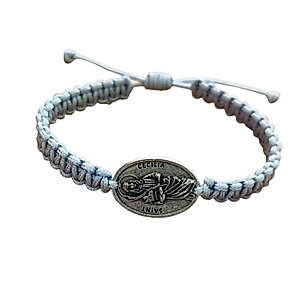 MedjugorjeStoneGifts St Cecilia Medal Bracelet/Patron Saint of Music/Gift for Musician/Adjustable Cord