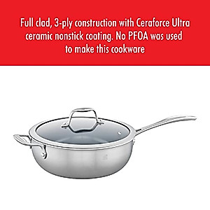 ZWILLING Spirit Ceramic Nonstick Perfect Pan, 4.6-qt, Stainless Steel