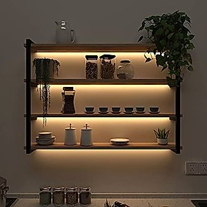 Tyagi-Export Wood Shelves - Shelf 36 Inch(Width) X 24 Inch(Height) - Handcrafted in India - Wide Wooden Wall Shelves for Living Room Bedroom Kitchen Bathroom Farmhouse Backlit Wall Shelf