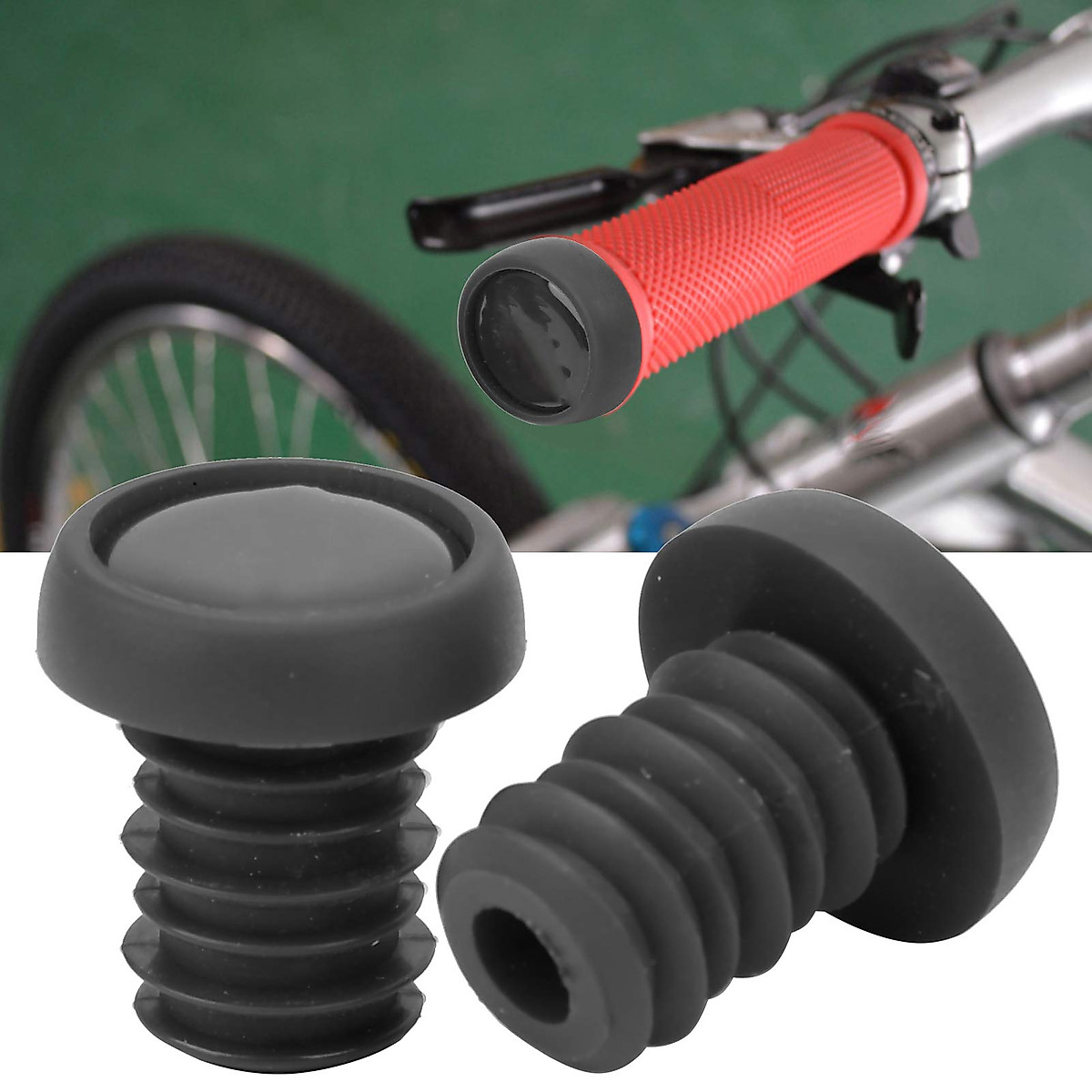 Keenso 22.2mm Bicycle Handlebar End Plugs, Mountain Bike Handlebar Grips Bar End Plugs for Handlebar