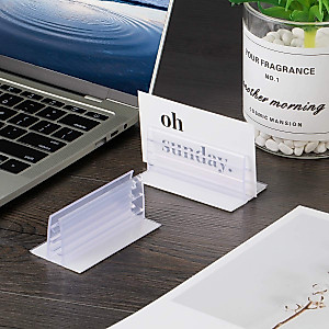 Lenink 10Pcs Adhesive Sneeze Guard Holder, Self Adhesive Plexiglass Holder Stand with 5Pcs Label Clips for 3/16" to 1/4" Thick Fasten Acrylic Panels Plexiglass Sheets