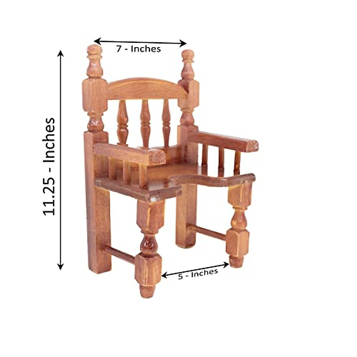 Susaniita - Wooden Chair for Nativity Set Size 6: Sized for Baby Jesus Figure 11 to 12 Inches Tall, Silla para Niño Dios- 11.25 in (H) X 7 in (W)
