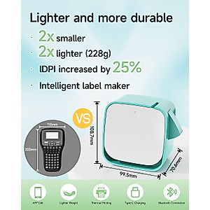 Vixic Bluetooth Label Maker Machine with Tape, 2024 Upgrade Version M960 Mini Small Label Printer, Wireless Labeler Makers with Multiple Templates sticker for Organizing Office Home, Green