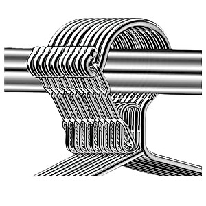 16.5” Wire Hanger 4mm Lockable Hangers 10Pack Stainless Steel Slim Thin Heavy Duty Windproof Lock Hook Metal Space Saving Clothes Hotel Hangers Silver (10)