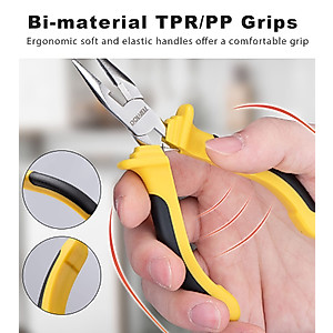 DOWELL 6-piece Mini Pliers Set Needle Nose Diagonal Long Nose Bent Nose End Cutting and Linesman for Making Crafts Repairing Electronic Devices with Pouch