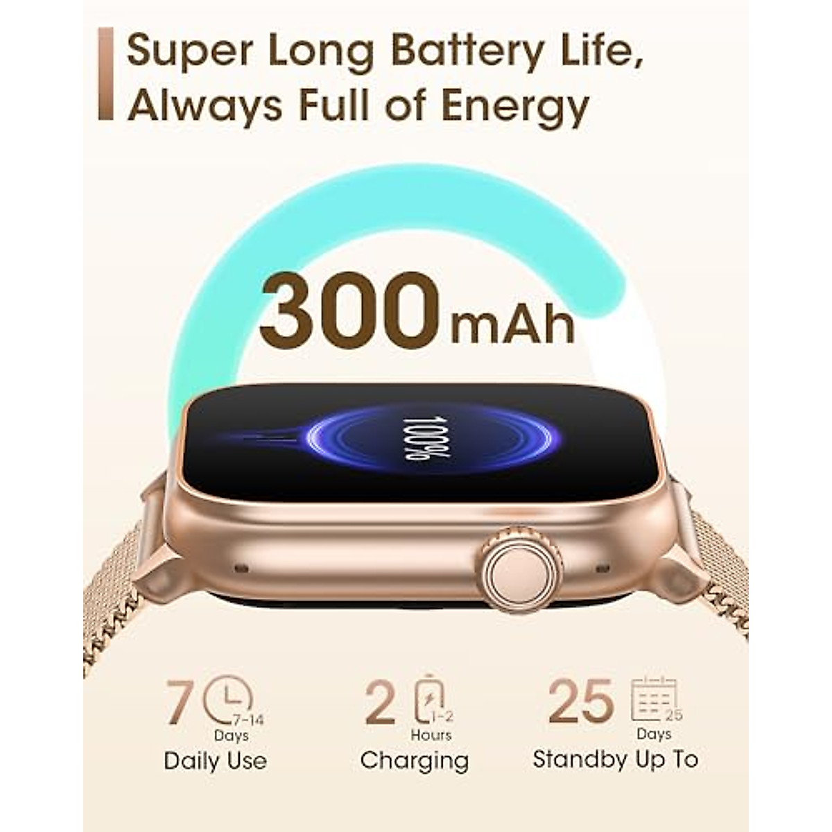 AKUMAKA Smart Watches for Women(Answer/Make Calls), 1.85'' HD Bluetooth 5.3 Smart Watch for Android Phones and iOS, Fitness Tracker Watch with Heart Rate/Sleep Monitor, IP68 Waterproof Sport Watch