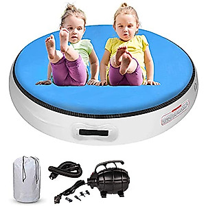 Inflatable Air Spot Tumbling Circle Mat for Exercise 3.3ft Thickness 8 Inches Training Air Mat for Gymnastics with Air Pump