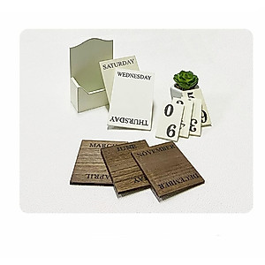 Vintage Wood Block Desk Calendar Ornament Office Calendar Funny Calendar Can Express Month,Week,Day Suit